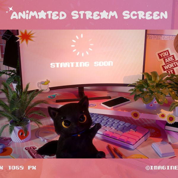 4x Animated Lofi Stream Screen 3D Stylized , Retro Desk, Aesthetic ...