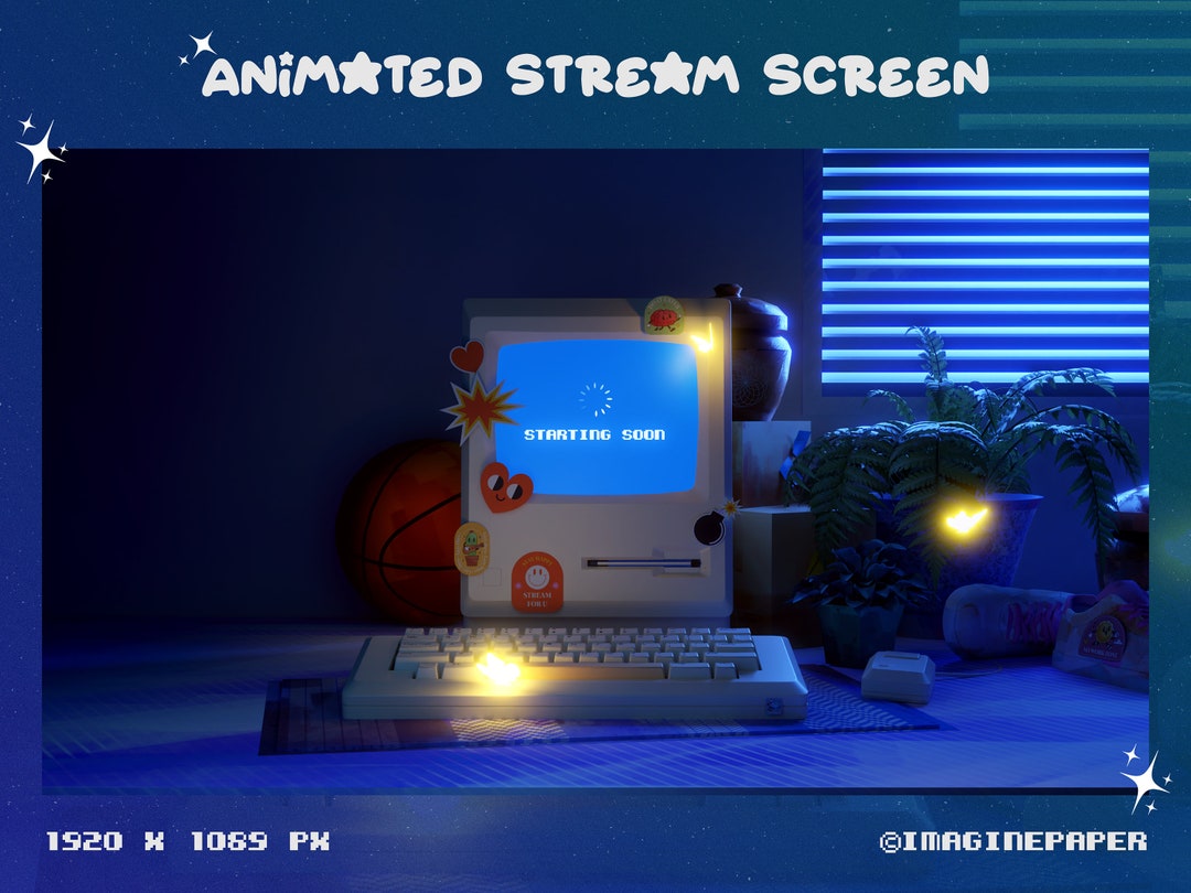 4x Animated Lofi Stream Screen 3D Stylized , Retro Desk, Aesthetic ...