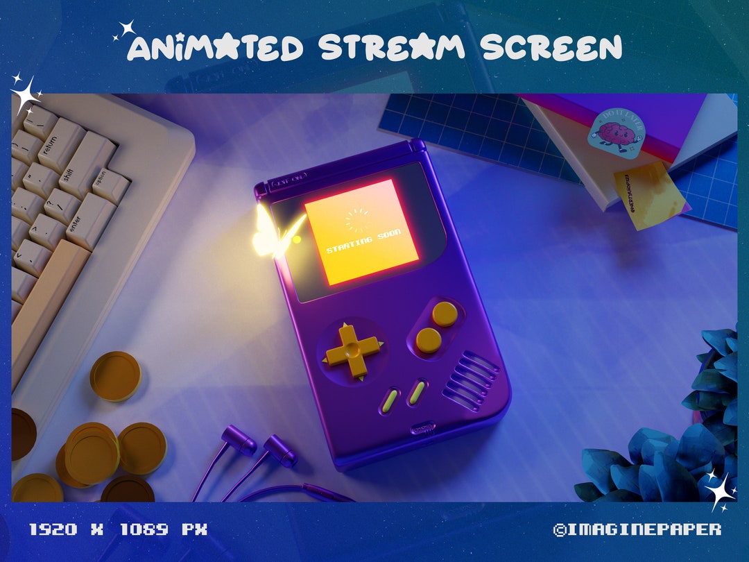 4x Animated Lofi Stream Screen 3D Stylized, Retro Gameboy, Aesthetic ...