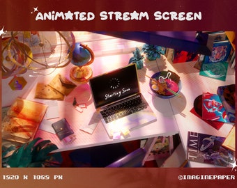 4x Animated Lofi Stream Screen 3D Stylized , Retro Desk, Aesthetic ...