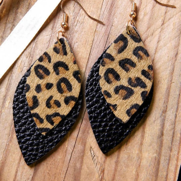 Leopard Layered Earrings - Etsy