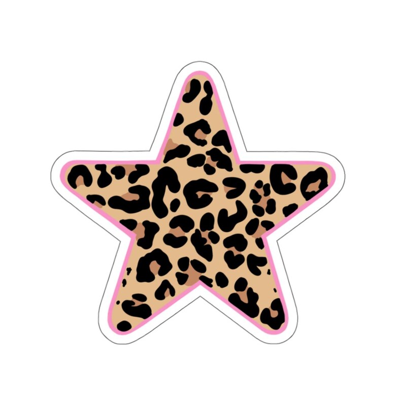 Adorable Y2k Pink Cheetah Print Sticker | Star Vinyl Sticker, Early ...