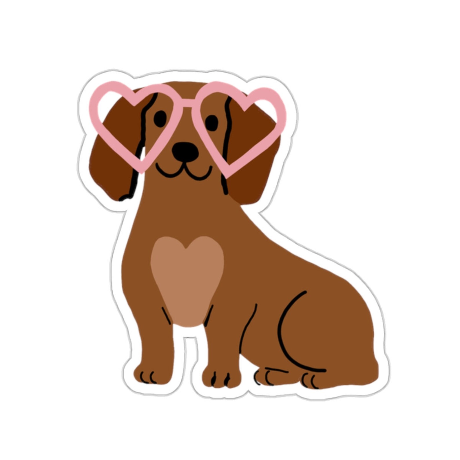 Weiner Dog Wearing Pink Heart Glasses, Dog Lover, Weiner Dog, Cute Dog ...