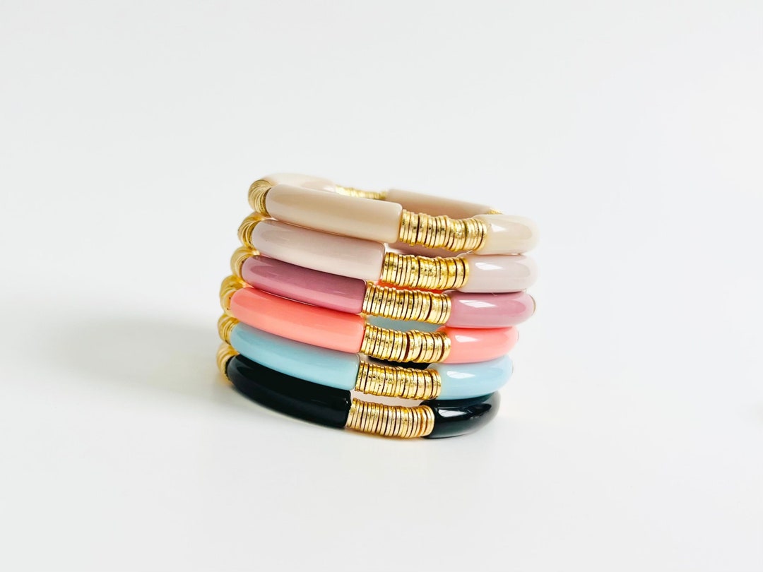 Acrylic Bangle Style | Cuff Style Bracelet With Gold Accents | Stacking ...
