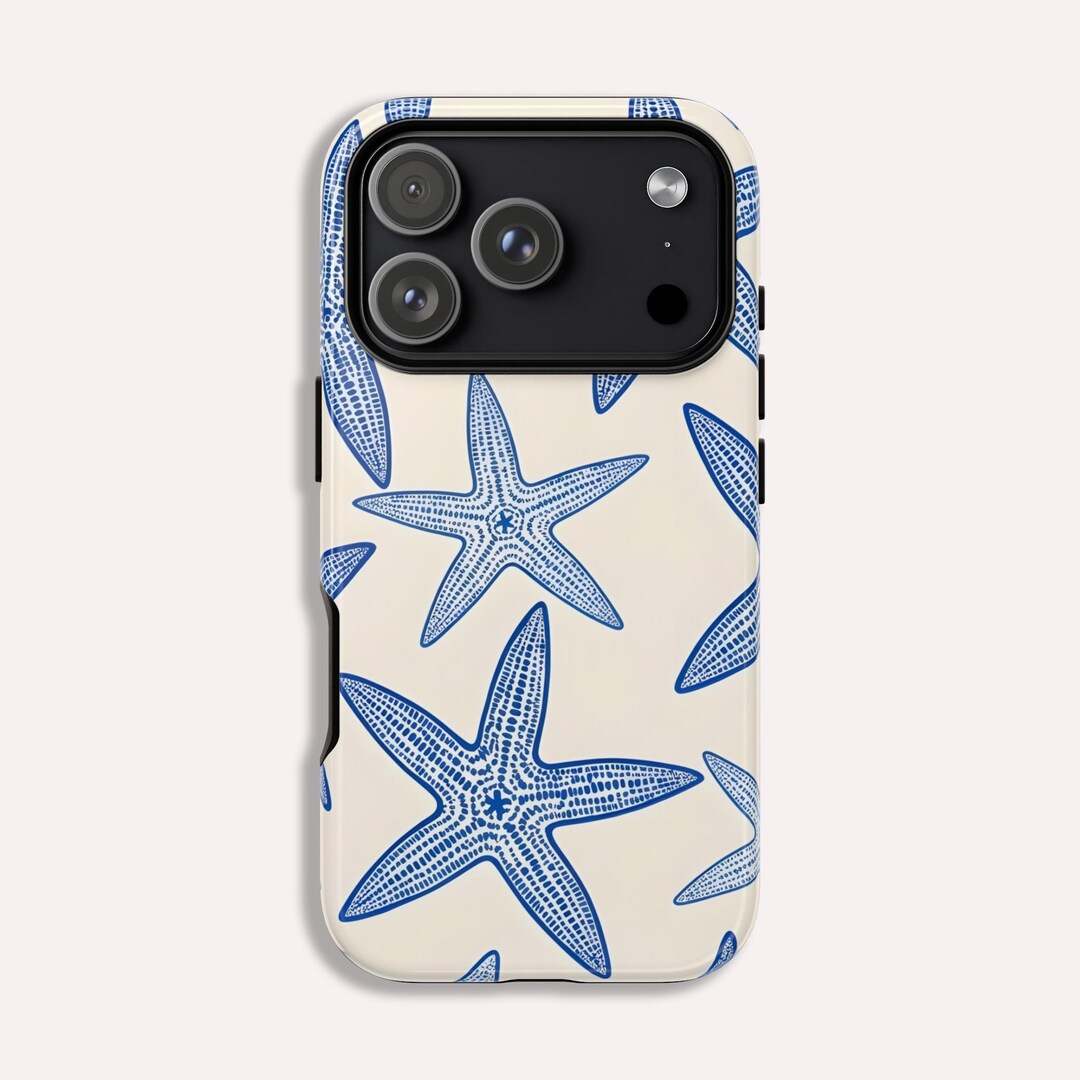 Starfish Phone Case Ocean Themed 2-in-1 Tough iPhone 17, 16 15 Case ...