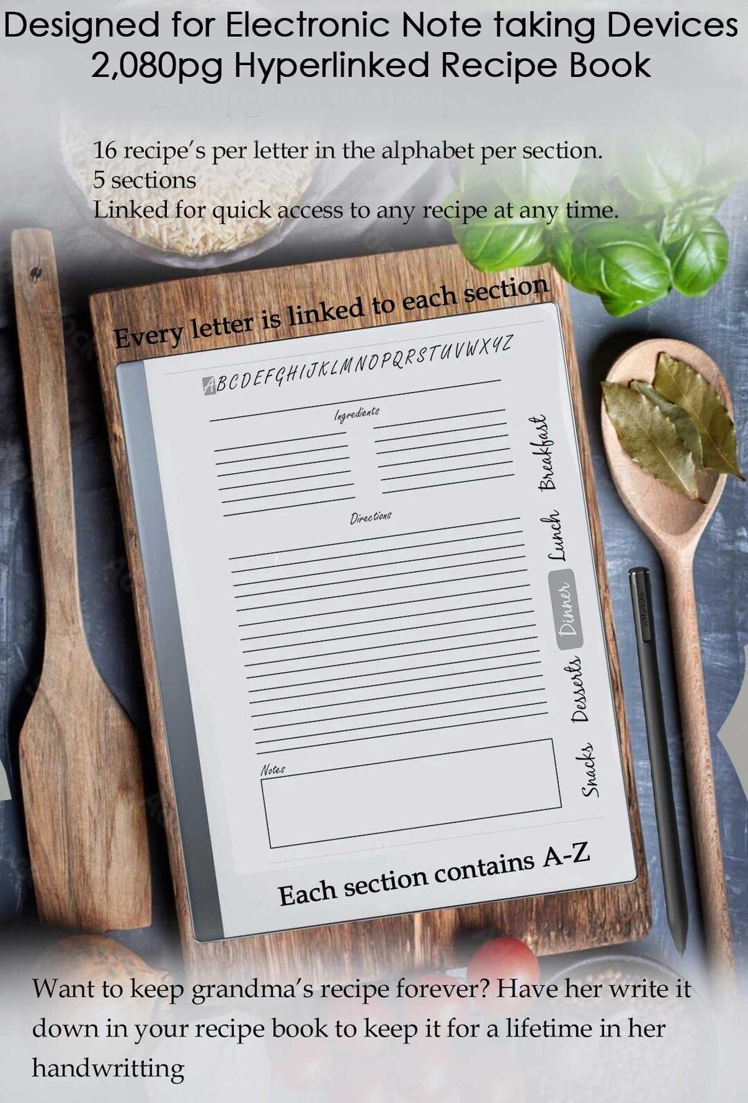 Heather Lobello's Markable Recipe Book Hyperlinked PDF Template That is Compatible Most ...