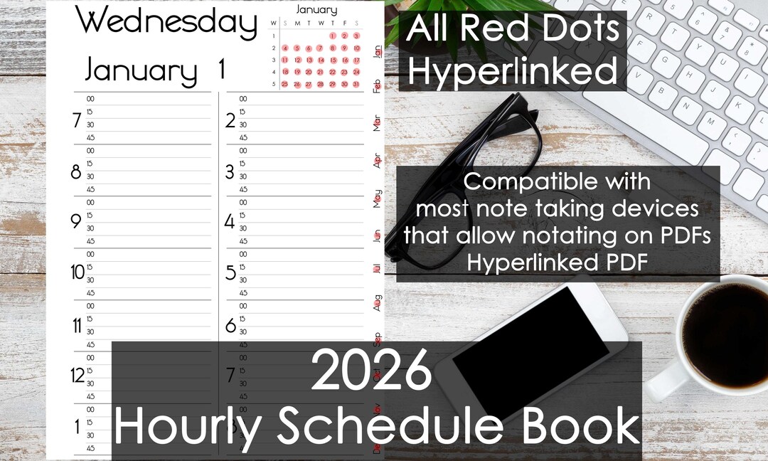 Heather Lobello's 2026 Re Markable Hourly Schedule Planner Book ...