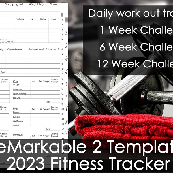 Remarkable 2 Workout Template - Etsy