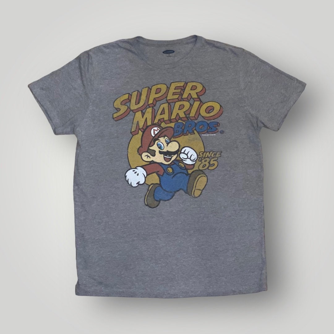 Super Mario Gray Shortsleeve T-shirt - Etsy