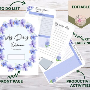 Editable Daily Planner Pdf. Undated Planner Daily Journal. Printable to ...