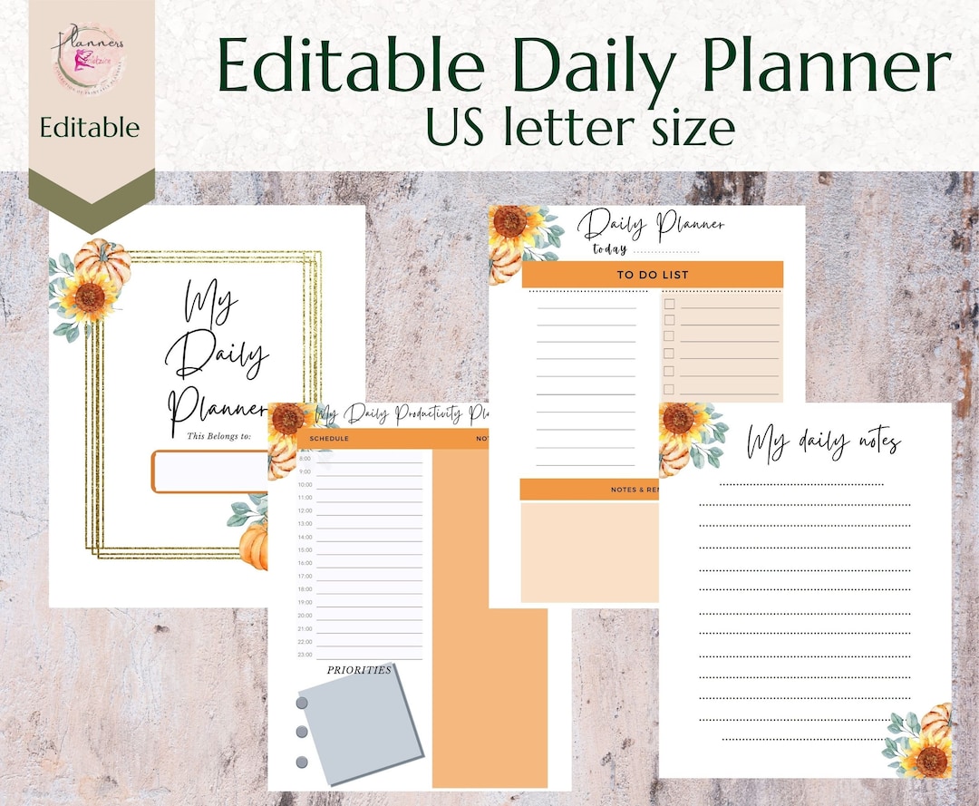 Daily Bullet Journal Printable. Autumn Daily Schedule. Daily to Do List ...
