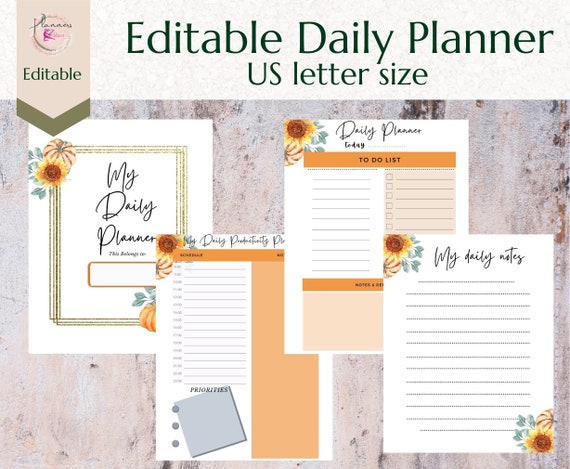 Daily Bullet Journal Printable. Autumn Daily Schedule. Daily - Etsy