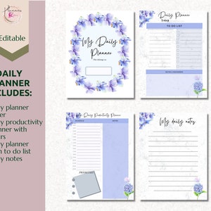 Editable Daily Planner Pdf. Undated Planner Daily Journal. Printable to ...