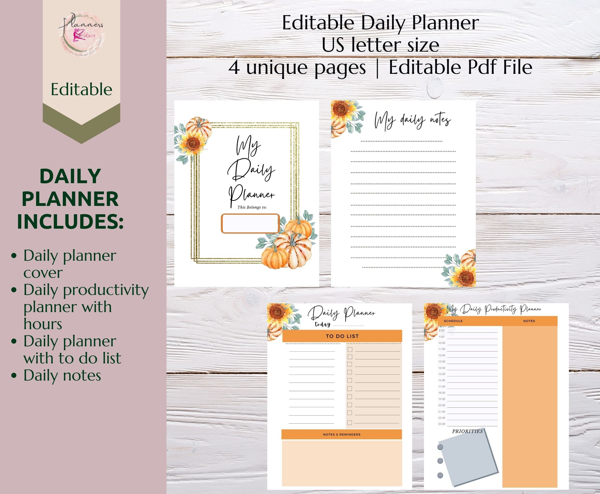 Daily Bullet Journal Printable. Autumn Daily Schedule. Daily to Do List ...