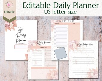 Editable Daily Bullet Journal Printable. Daily Planner | Etsy