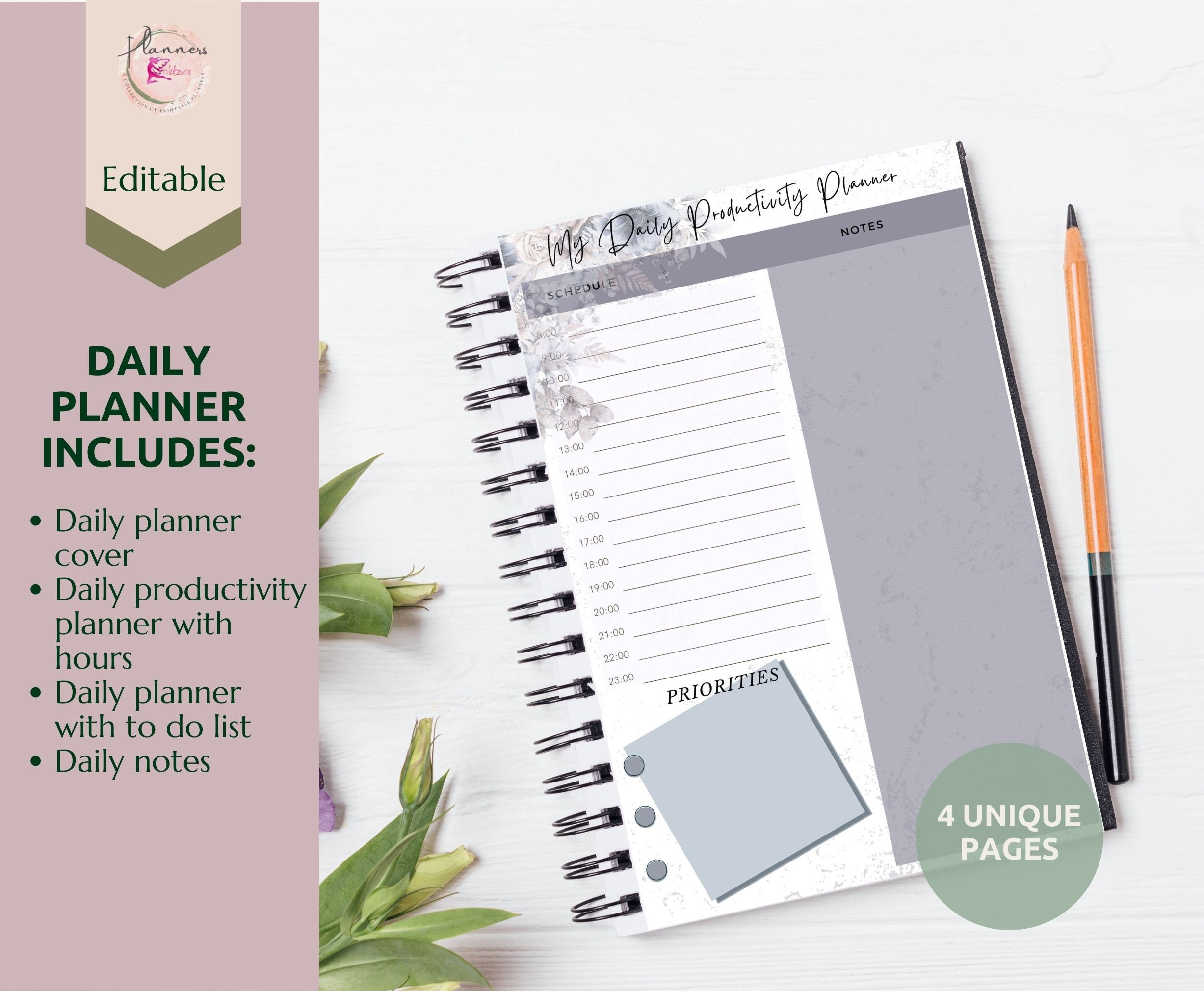 Editable Daily Bullet Journal Printable. Daily Planner - Etsy