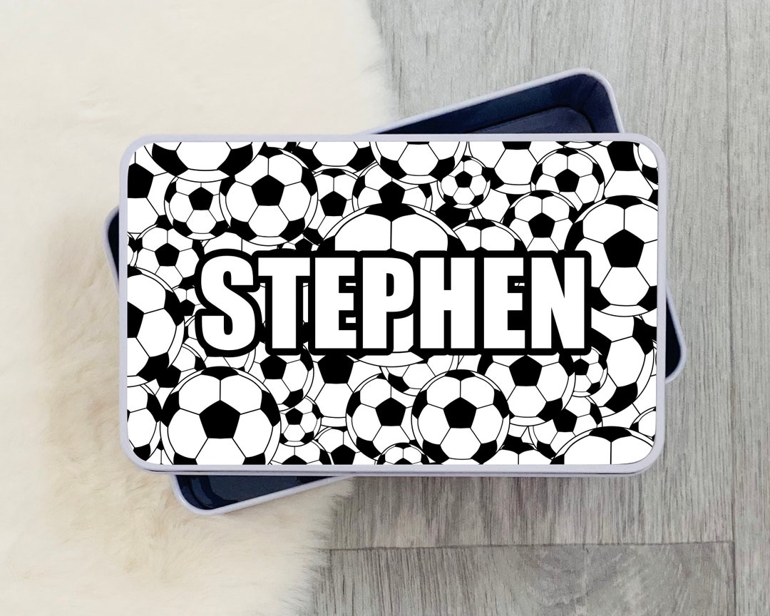 Personalised Football Tin, Accessories Tins, Biscuit Tin, Football ...