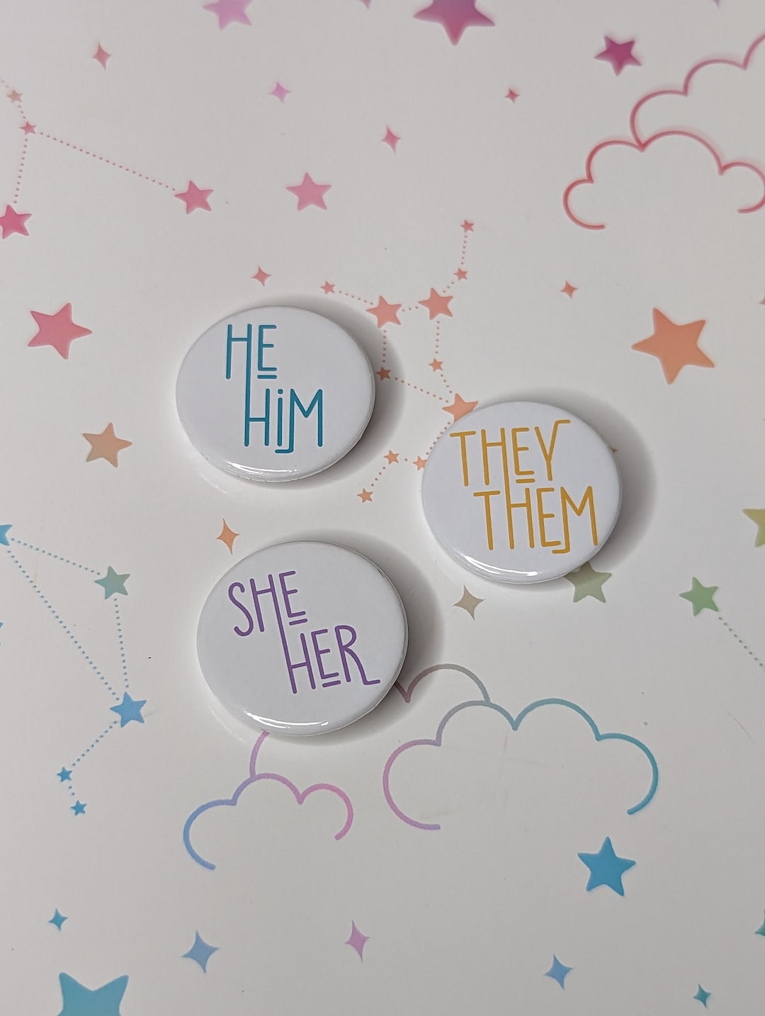 Pronoun Badge Pronoun Pins Small Badges Button Badges - Etsy