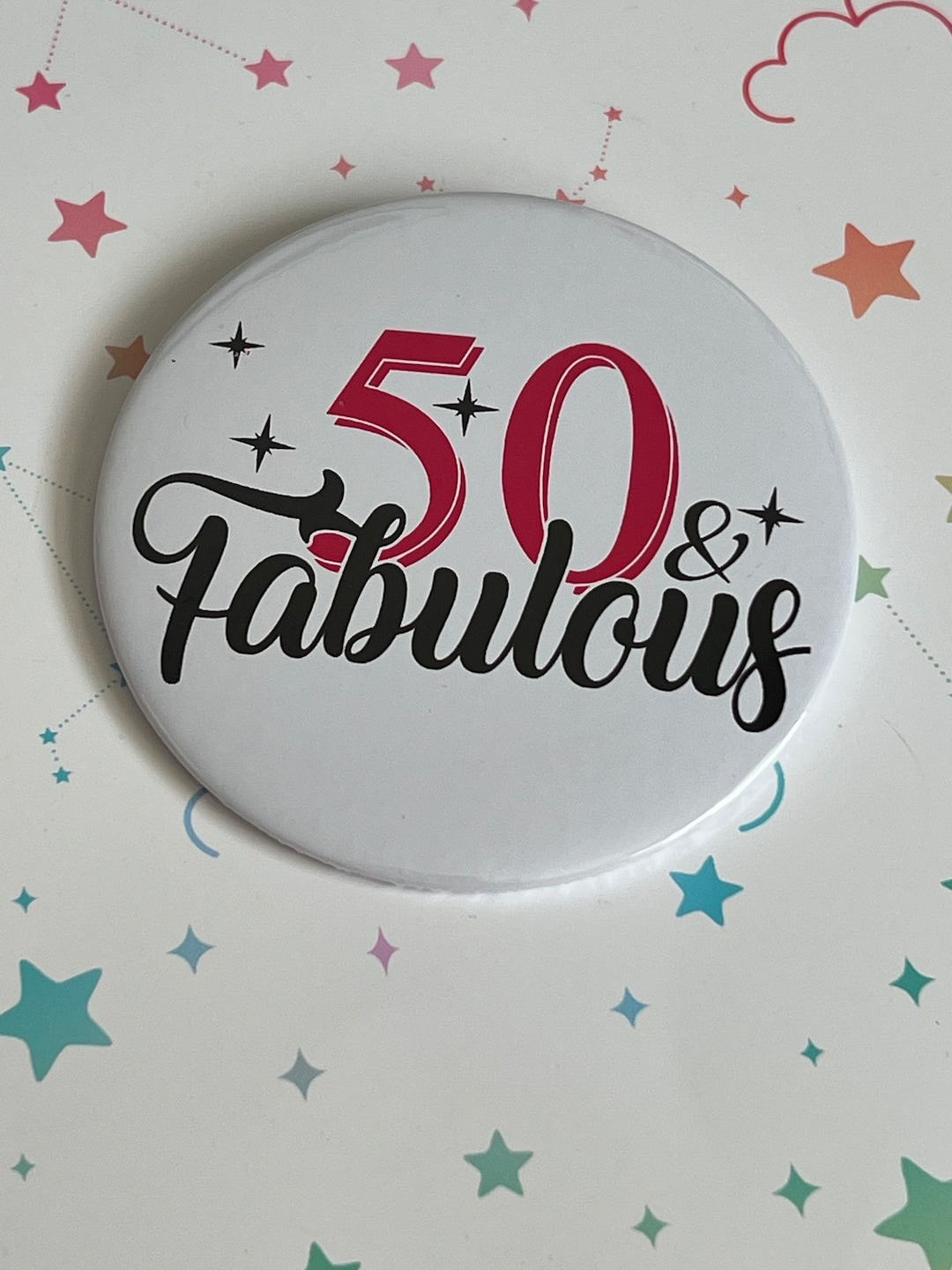50th Birthday Badge Large Birthday Badge Birthday Badge 50 - Etsy