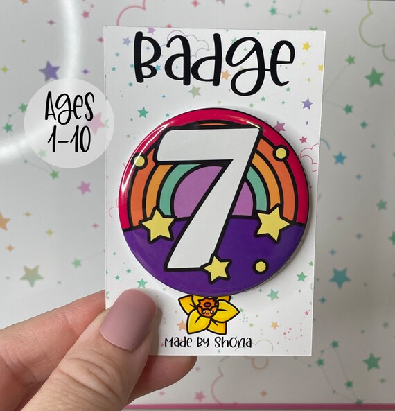 Birthday Badge Age Badges Number Badge Kids Badges - Etsy UK
