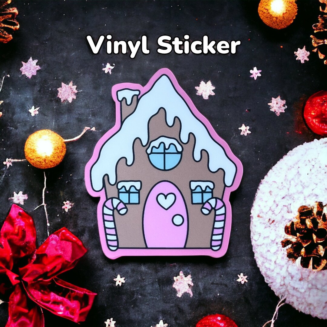 Vinyl Sticker, Gingerbread House Sticker, Christmas Stickers, Cute ...