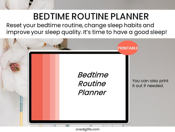 Bedtime Routine Planner printable Goodnotes Xodo Etc. | Etsy