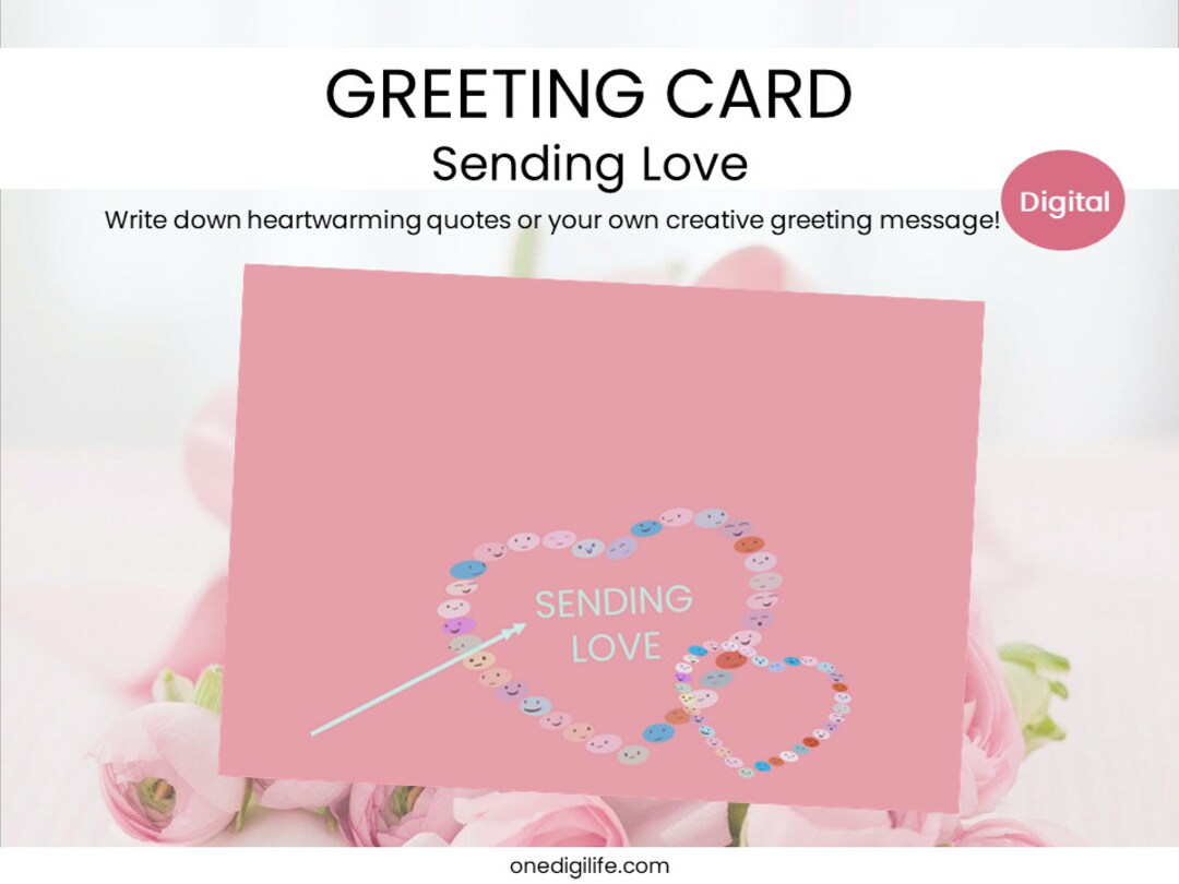 Digital Greeting Card - Sending Love | Goodnotes, Notability, Xodo, Etc ...