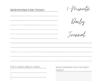 5-minute Daily Journal (digital Download) - Etsy