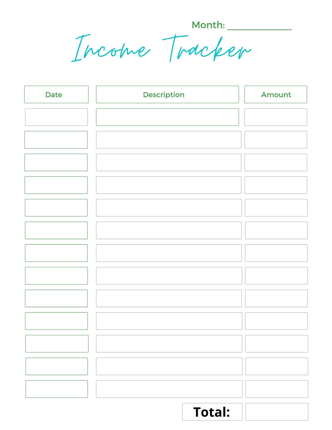 Income & Expense Monthly Tracker (digital Download) - Etsy