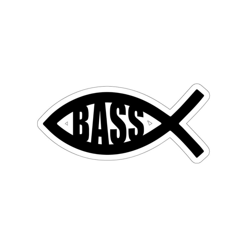 Bass Fish Sticker | Bassist Gift | Fisherman Gift | Bass Guitar Sticker ...