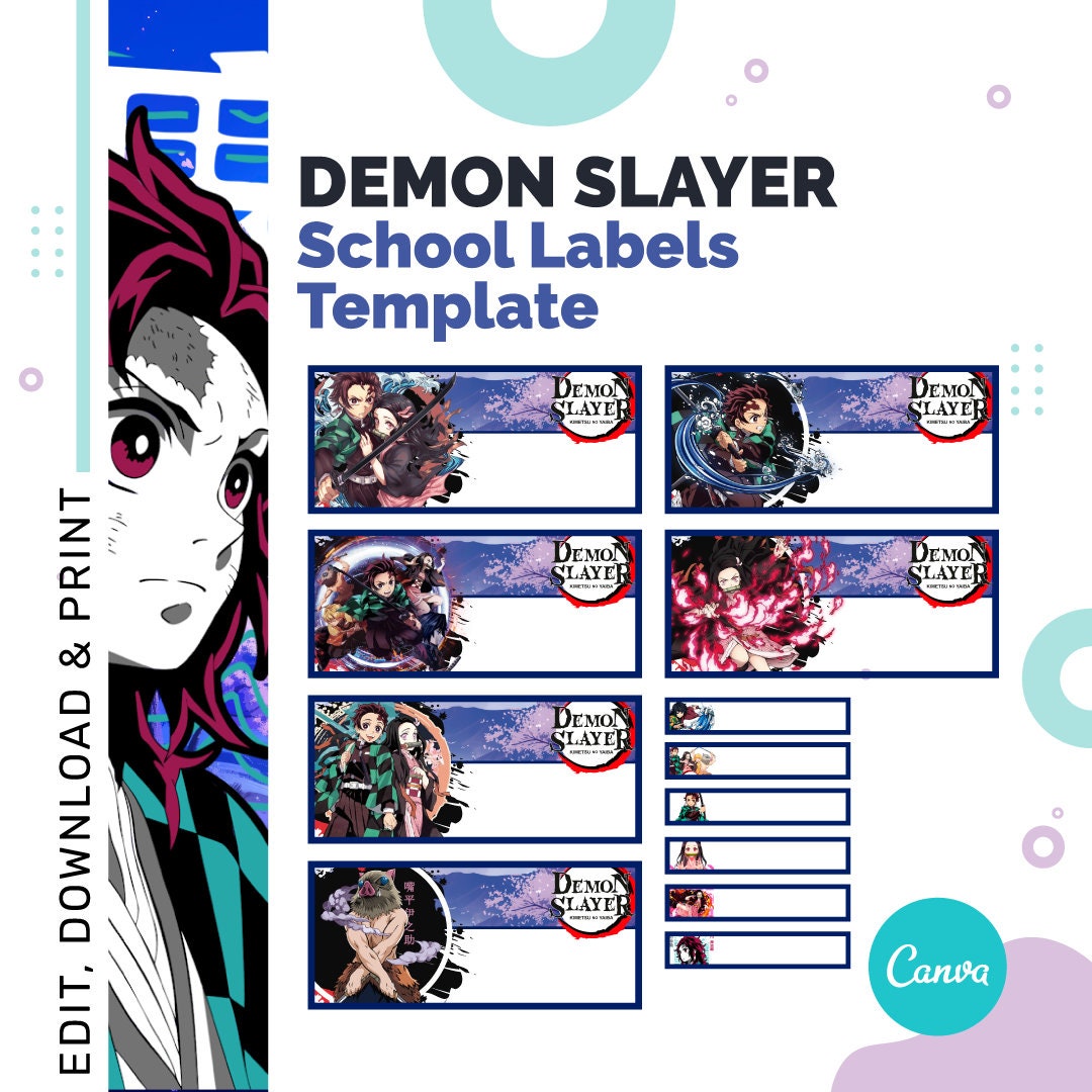 Demon Slayer School Labels - Etsy