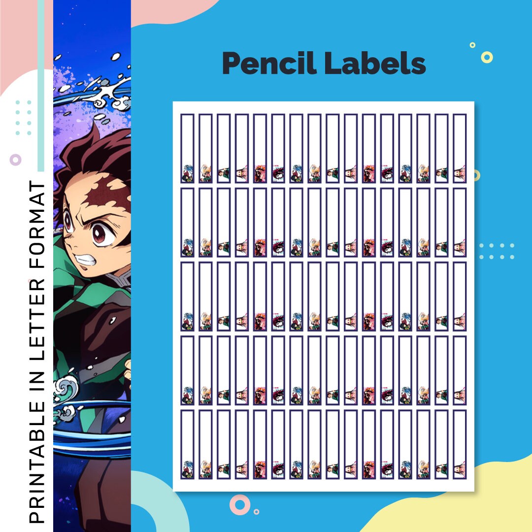 Etiquetas Escolares de Demon Slayer - Etsy España