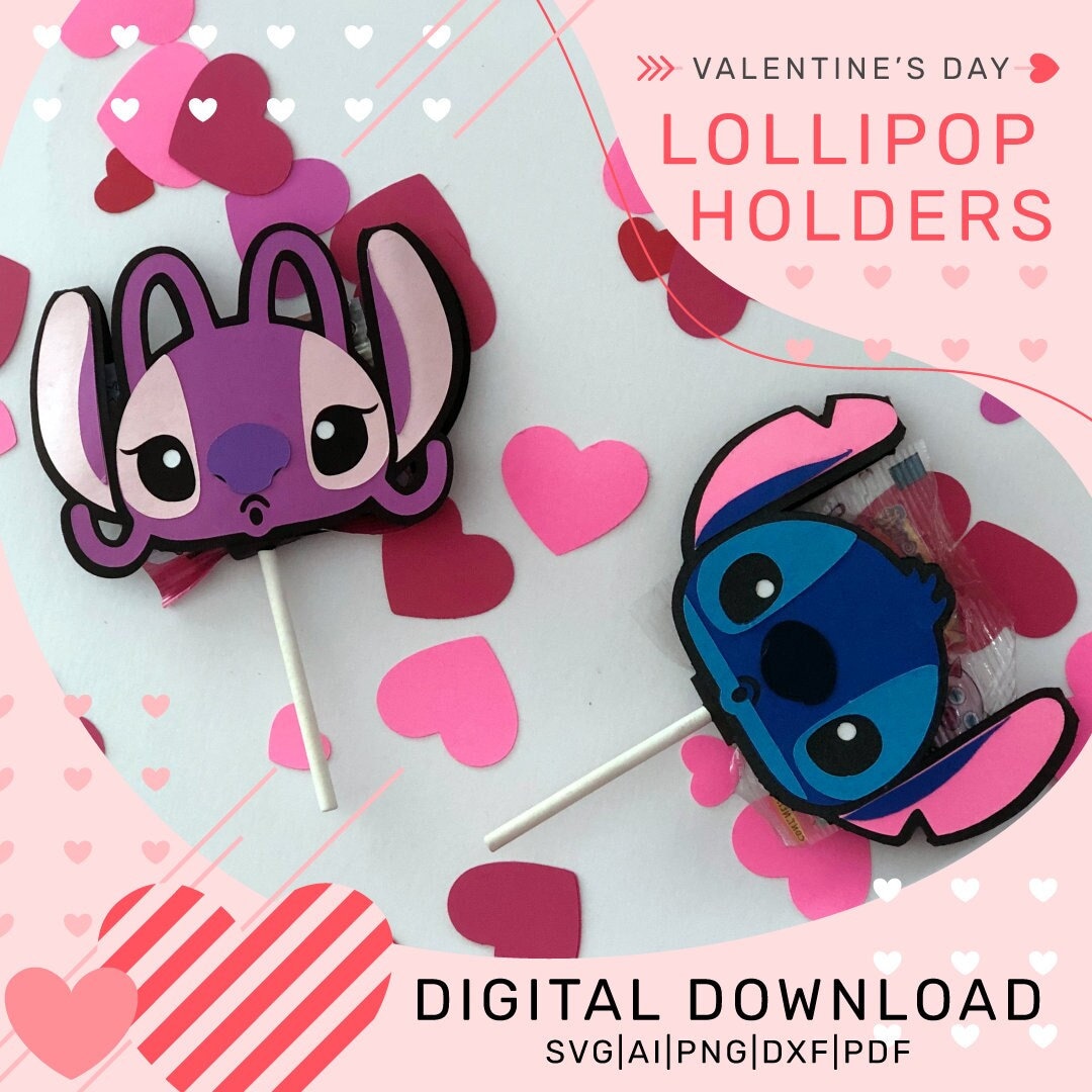 Lollipop Holders Stitch and Angel, Candy Holder, Lollipop Holder, Svg ...