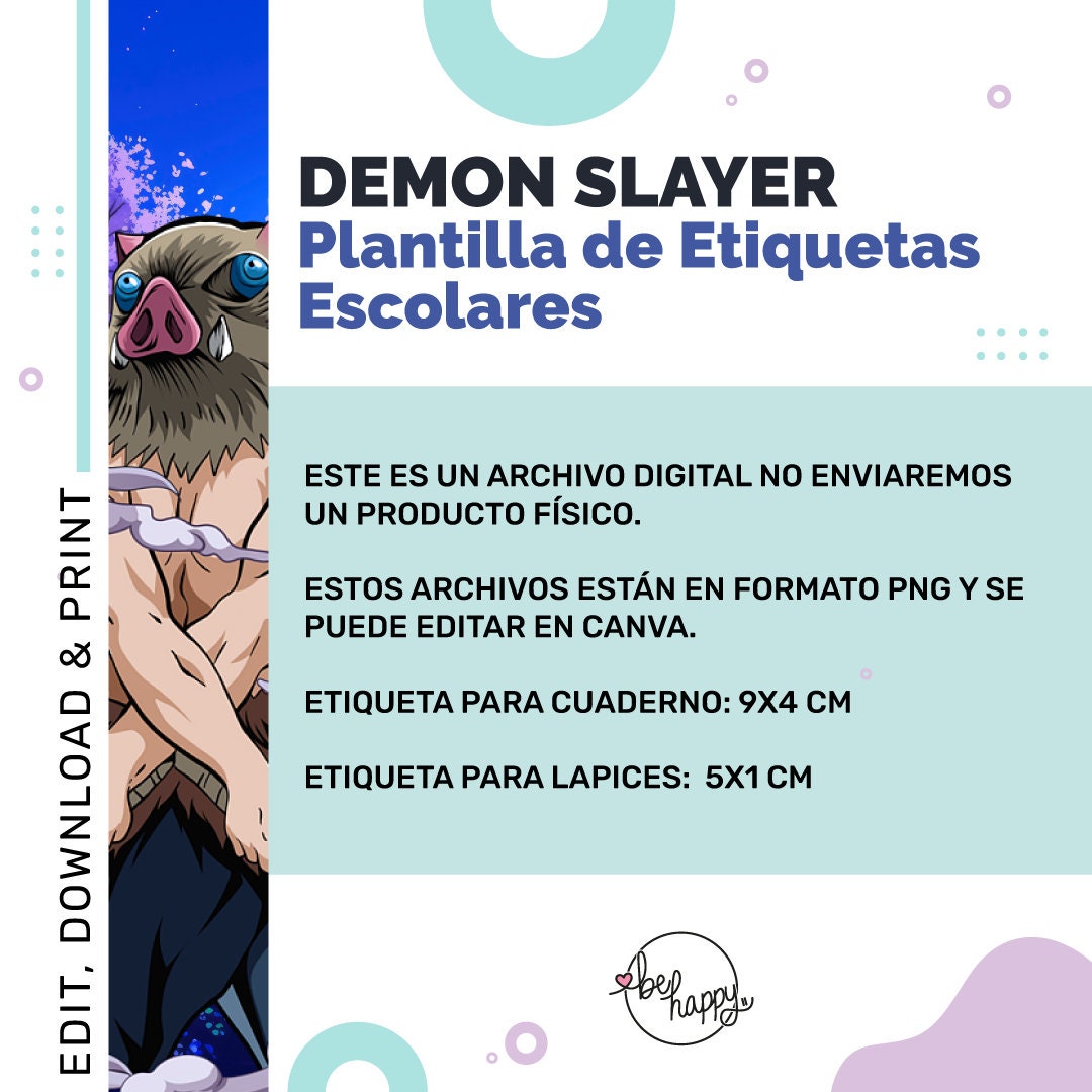 Demon Slayer School Labels - Etsy