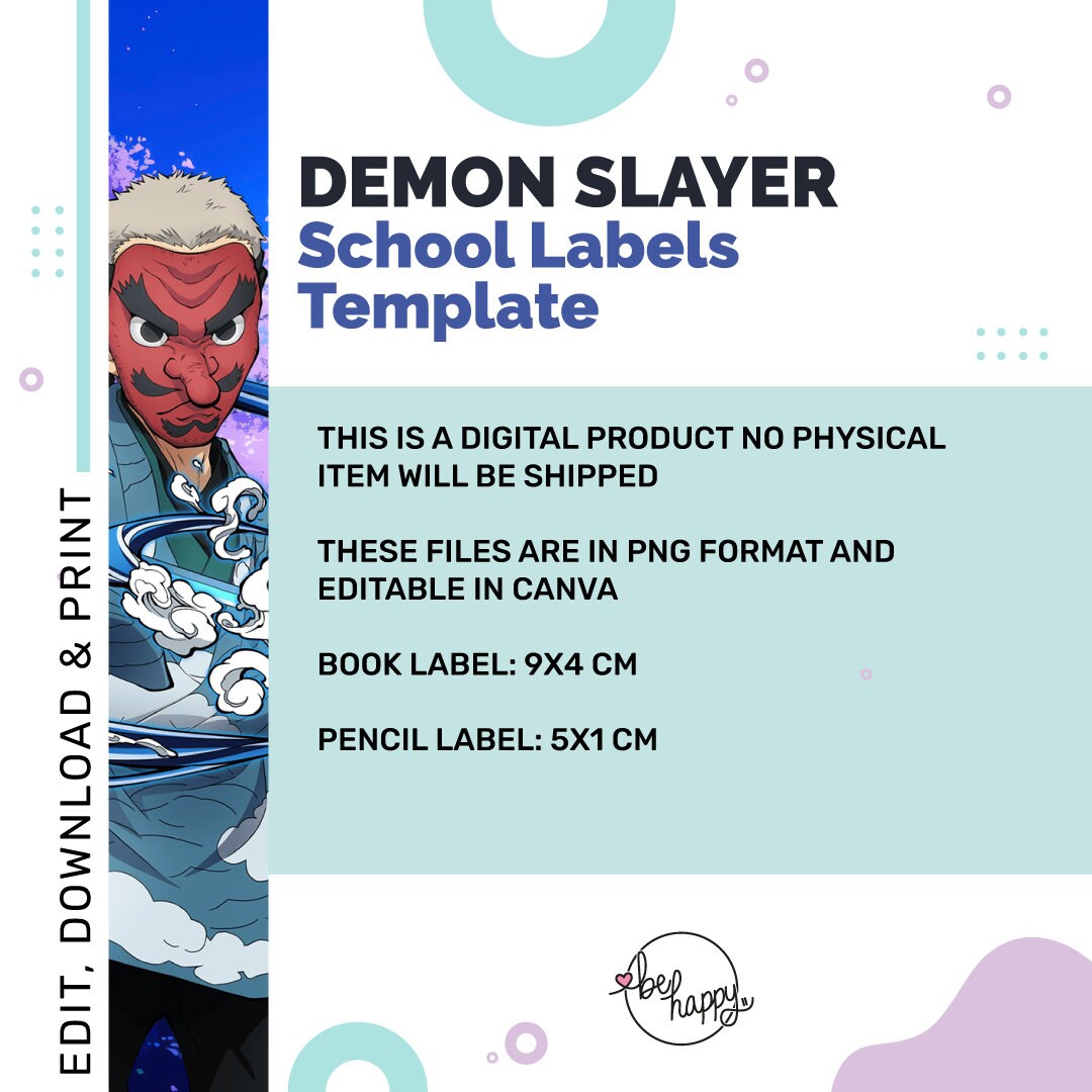 Demon Slayer School Labels - Etsy