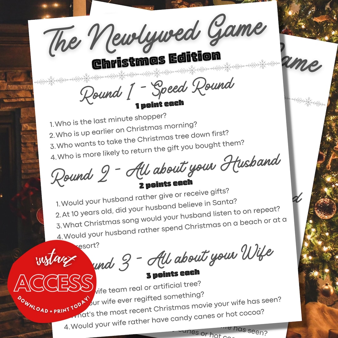 Christmas Newlywed Game - Instant Download - Printable Digital Games ...