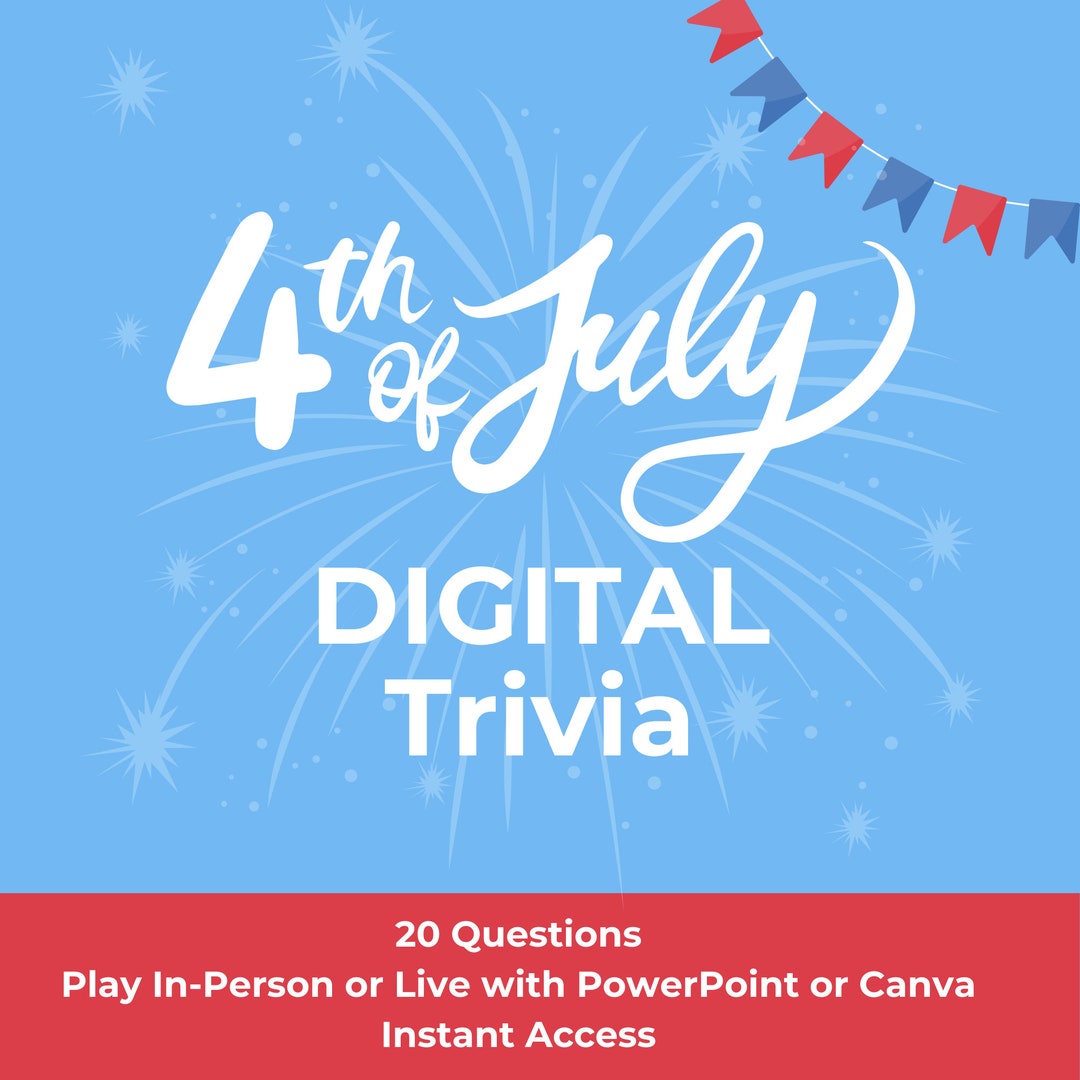 4th of July US History Digital Trivia Presentation Game | Virtual or In ...