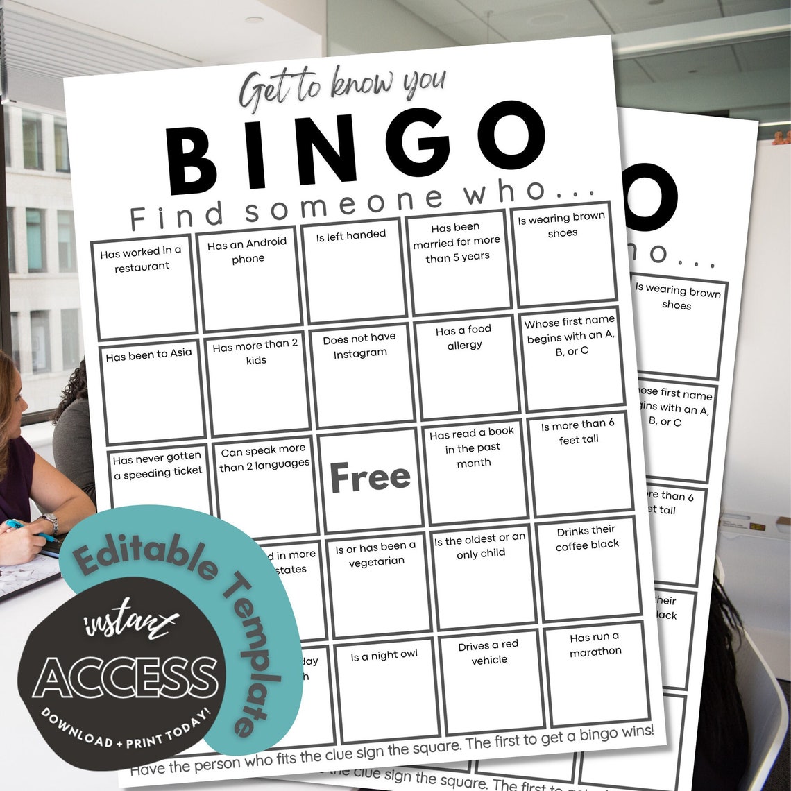 Get to Know You Bingo Game – Editable Party Icebreaker (digital ...