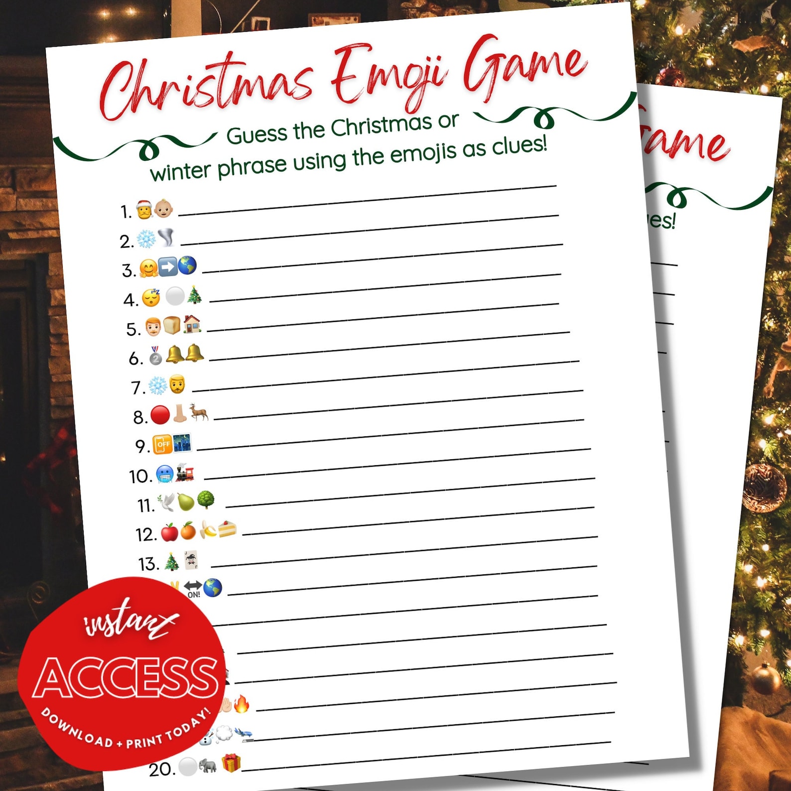 Christmas Emoji Game With Answer Key - Holiday Activities - Digital ...
