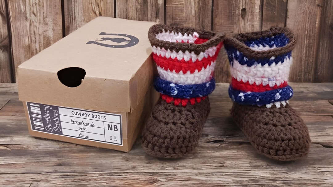 Crochet Baby Cowboy Booties - Etsy