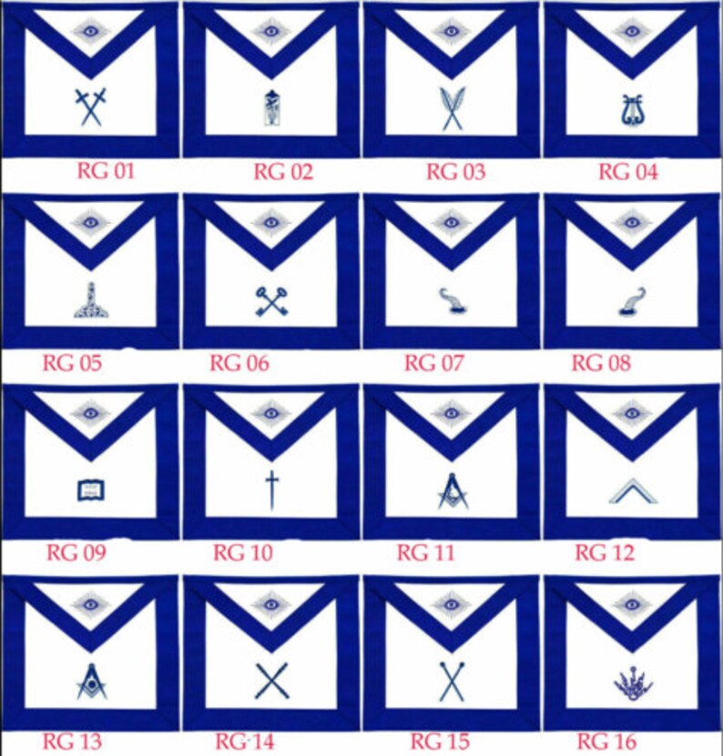 Masonic Blue Lodge Officers Aprons Set of 16 Aprons - Etsy