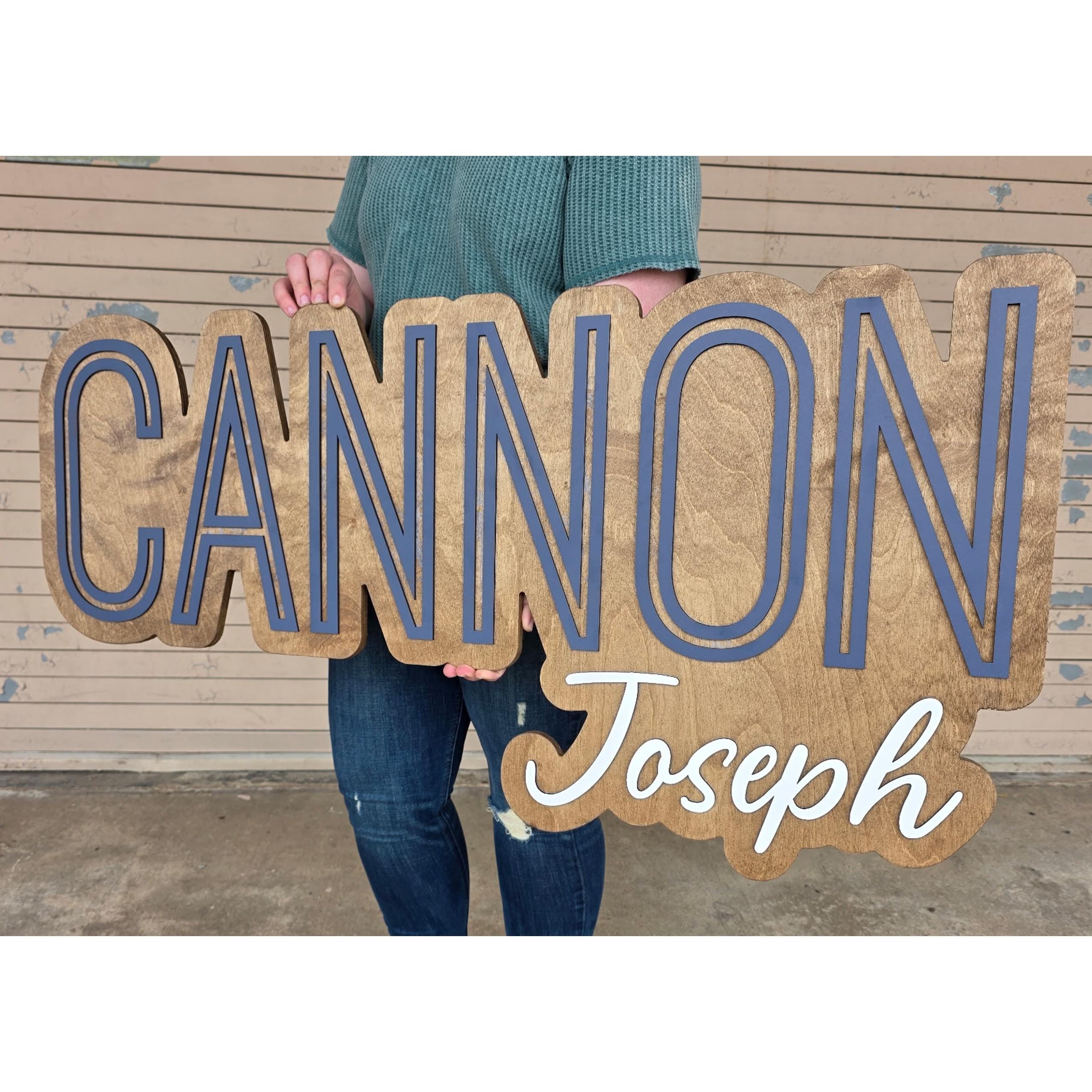 Large Name Sign for Nursery | Nursery Sign With Middle Name | Boho ...