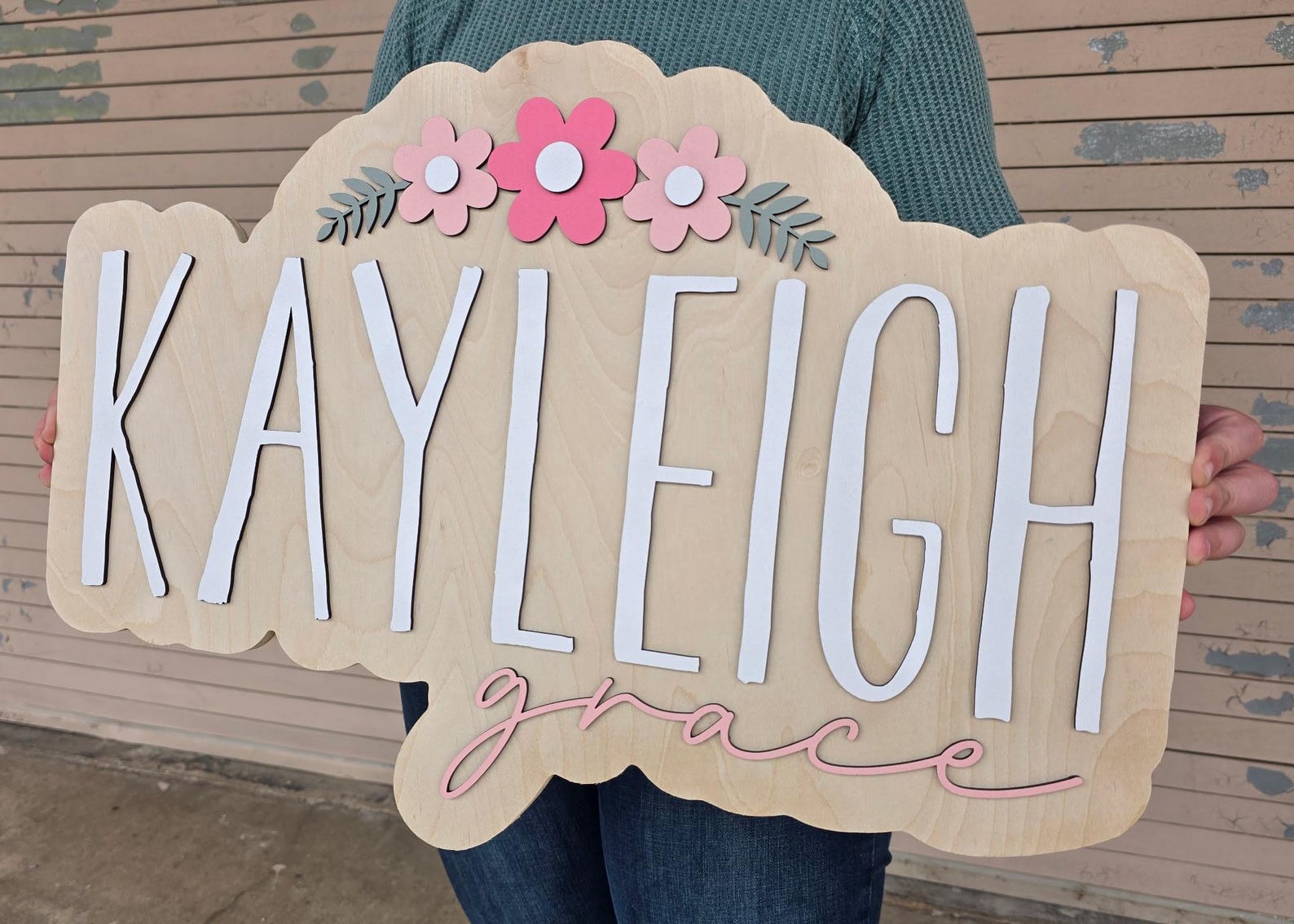 Large Name Sign for Nursery | Nursery Sign With Middle Name | Boho ...