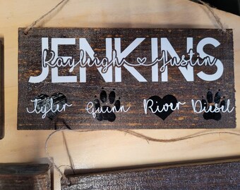 Cursive Family Sign - Etsy