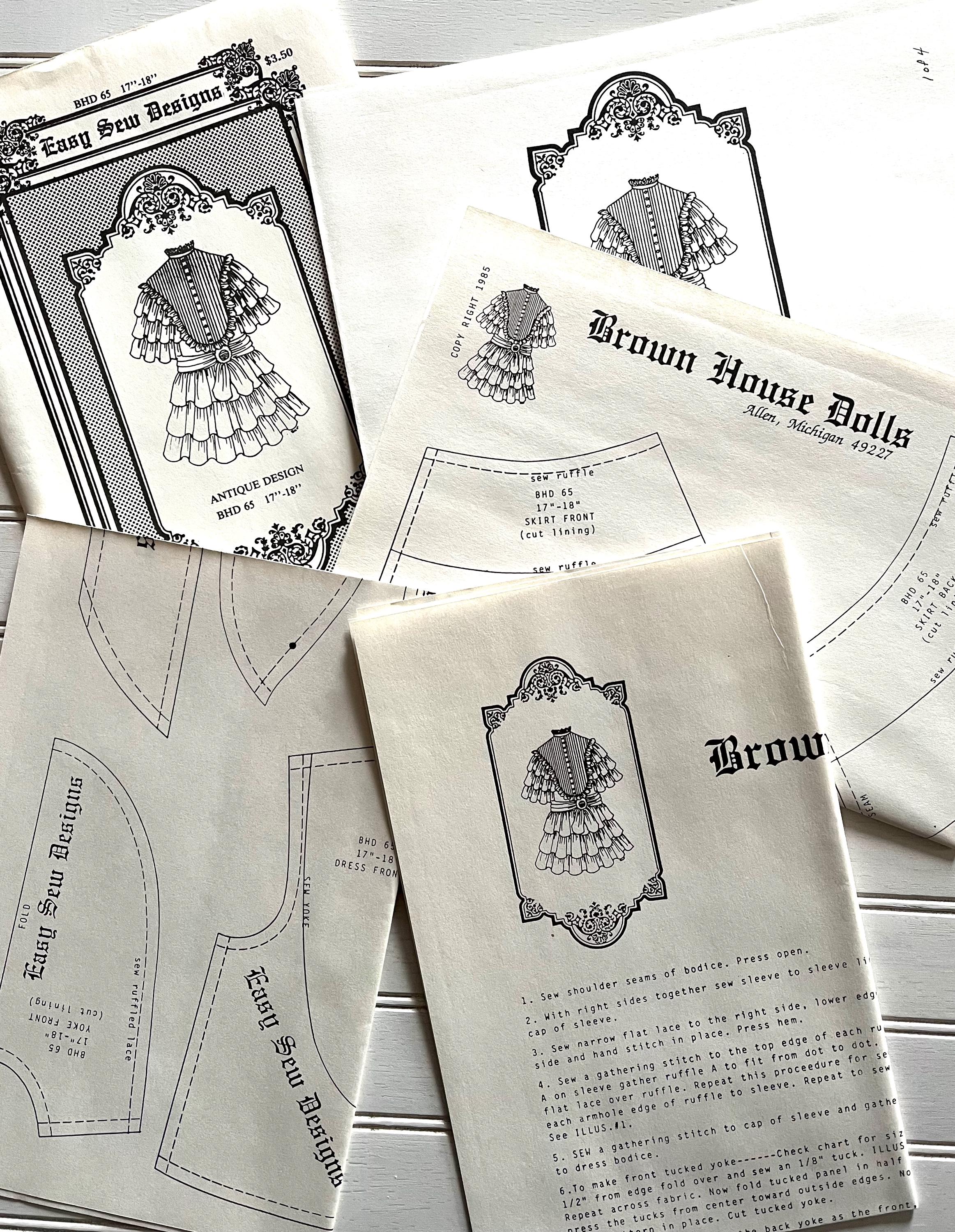 Brown House Dolls Easy Sew Designs, Uncut Patterns, Victorian Doll ...