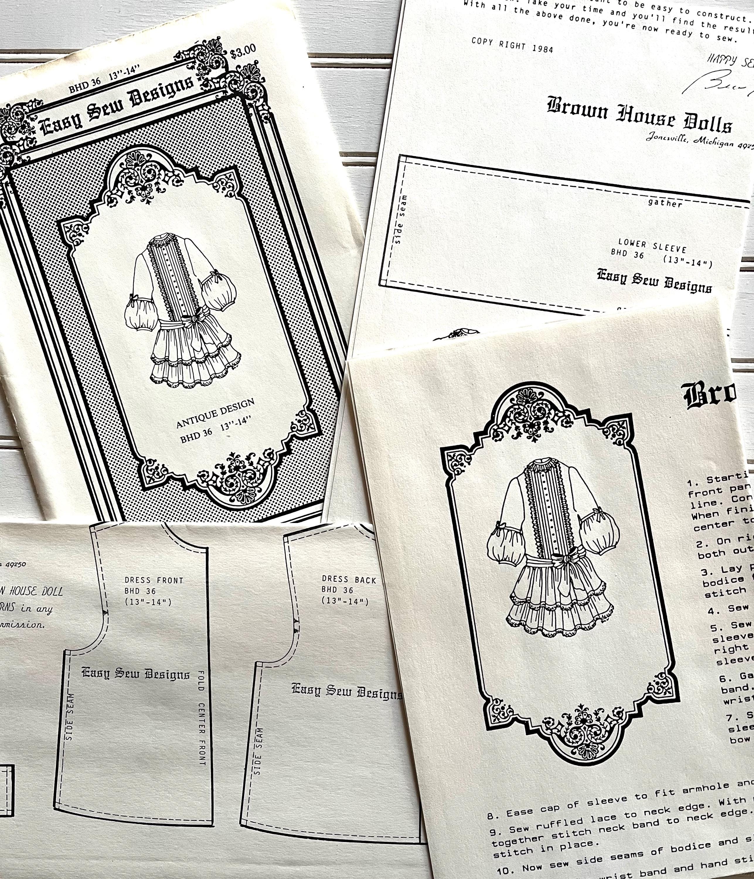 Brown House Dolls Easy Sew Designs, Uncut Patterns, Victorian Doll ...