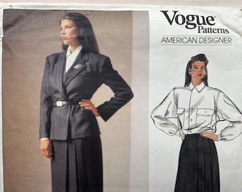 Ralph Lauren Vogue 1304 Sewing Pattern 1990s Slim Suit Jacket Pencil ...