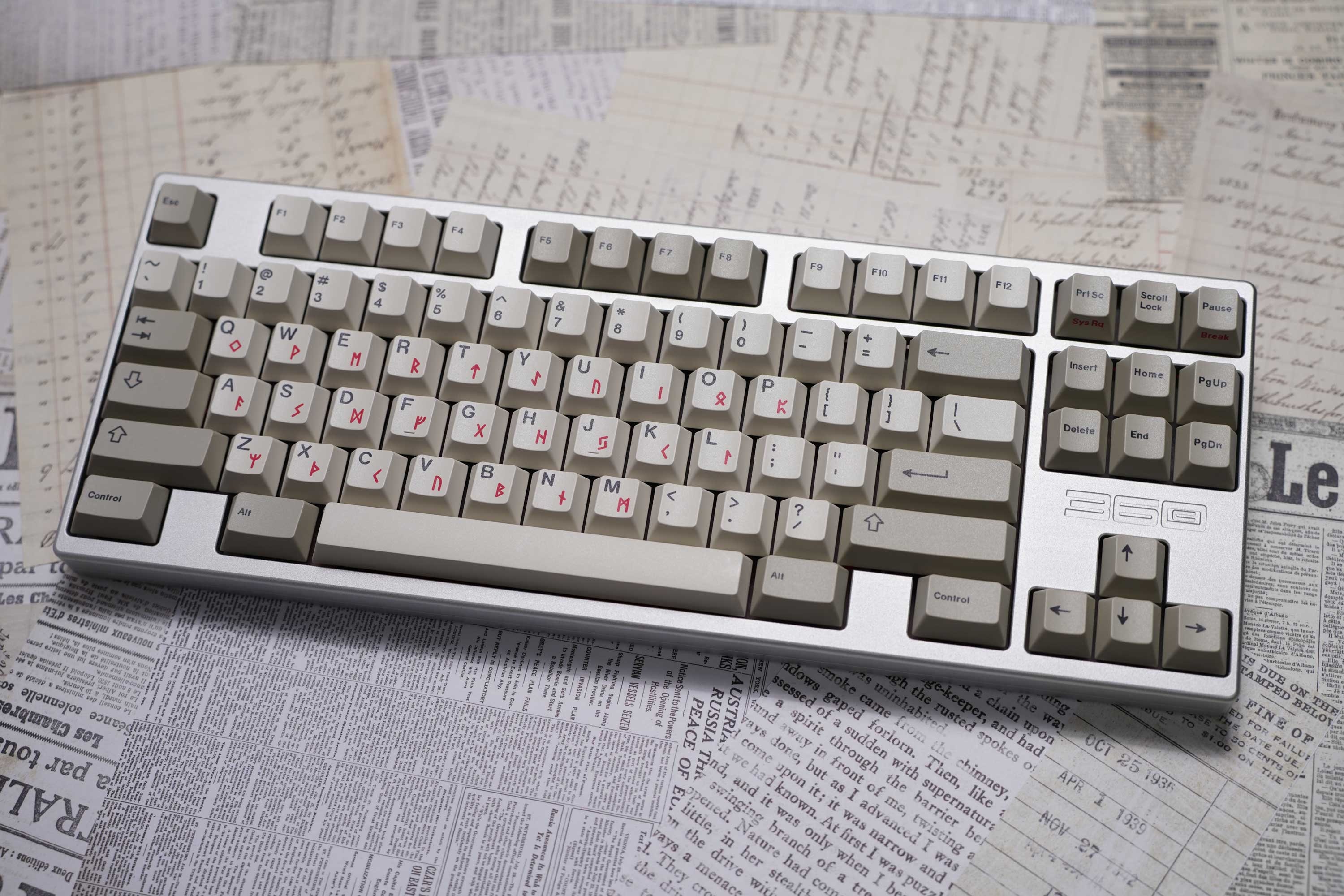 Runic Keycap Set for Mechanical Keyboards, Classic Beige Keycaps, Retro ...