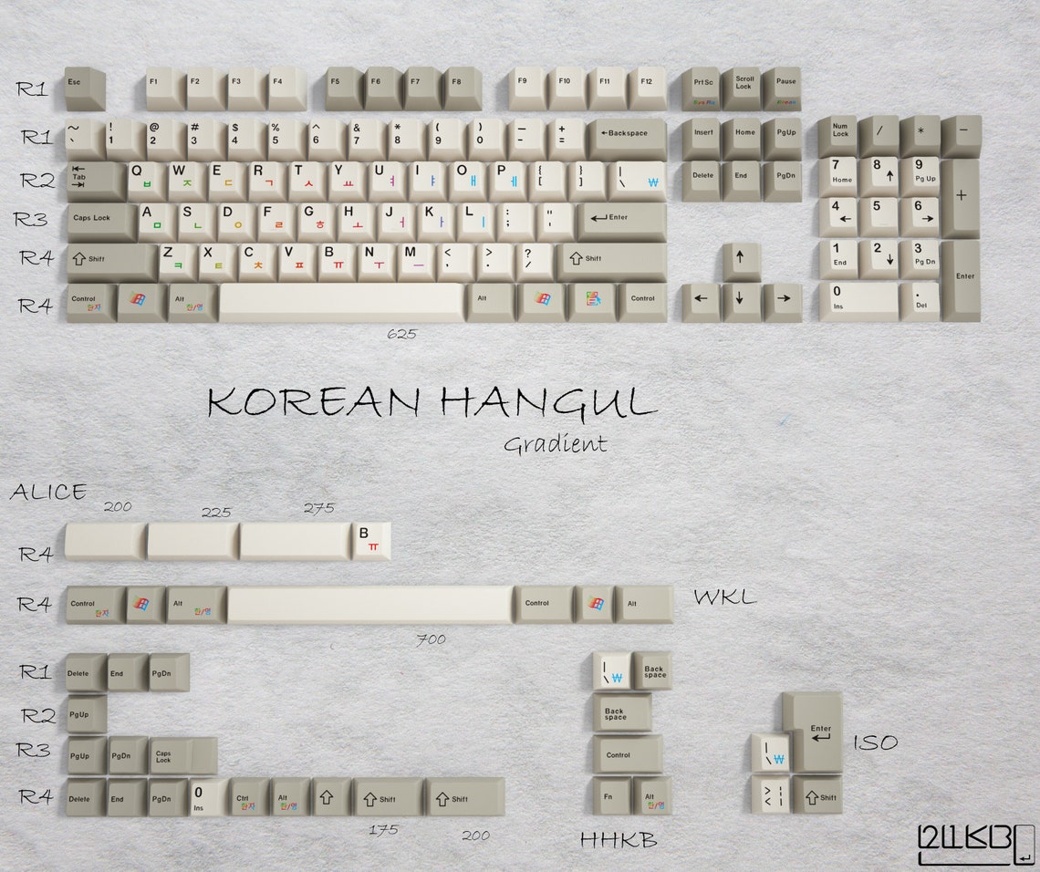 Korean Hangul Keycap Set for Mechanical Keyboards, Classic Beige ...
