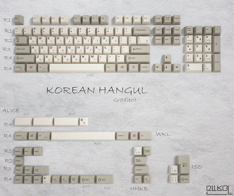 Korean Hangul Keycap Set for Mechanical Keyboards, Classic Beige ...